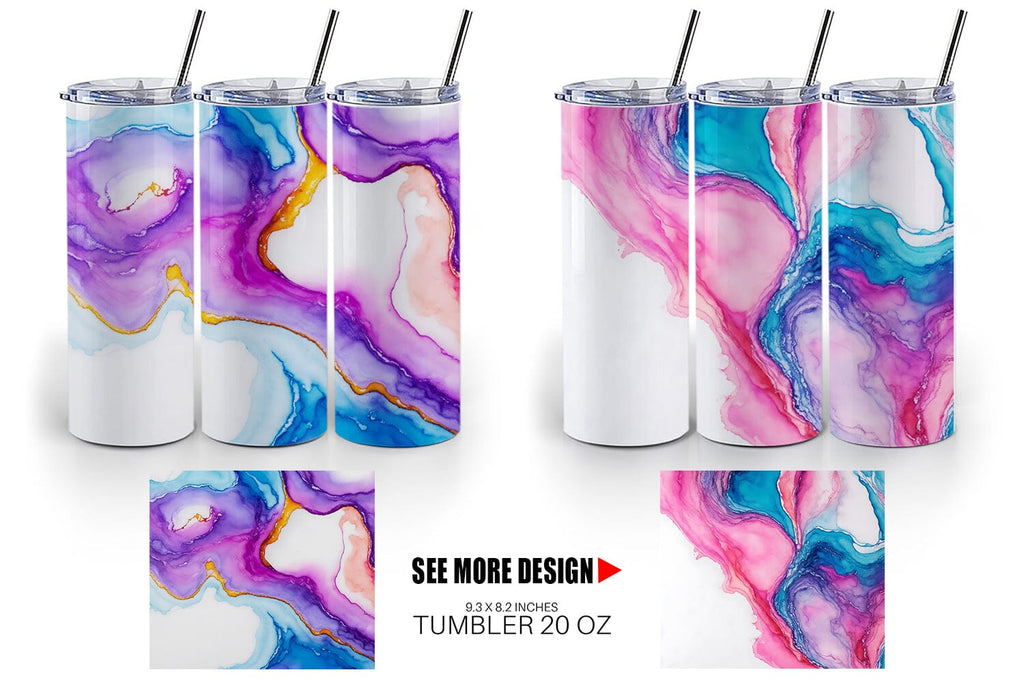 Tumbler Wraps Alcohol Ink Melting - So Fontsy