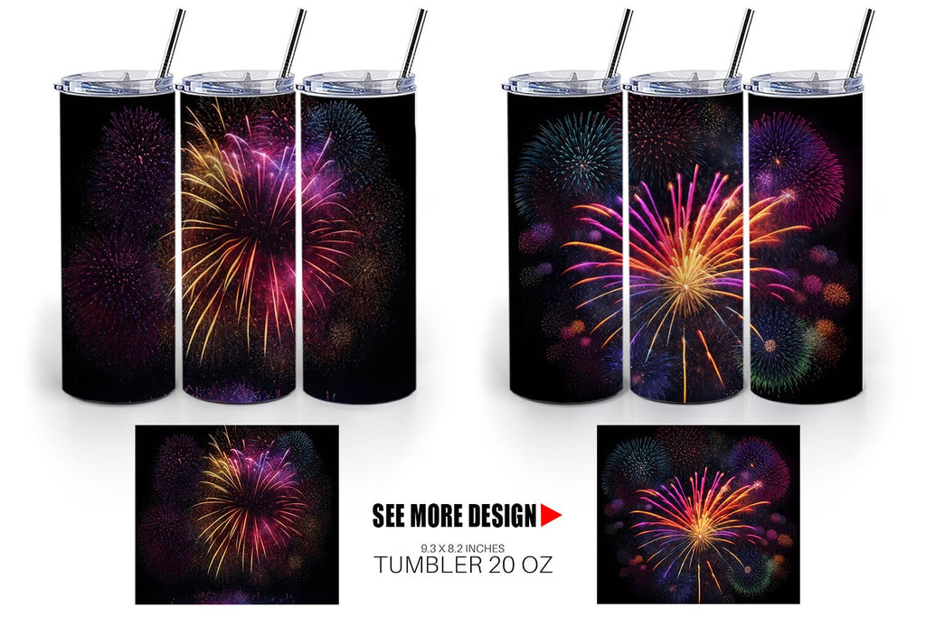 Fireworks Display Tumbler Wrap - So Fontsy