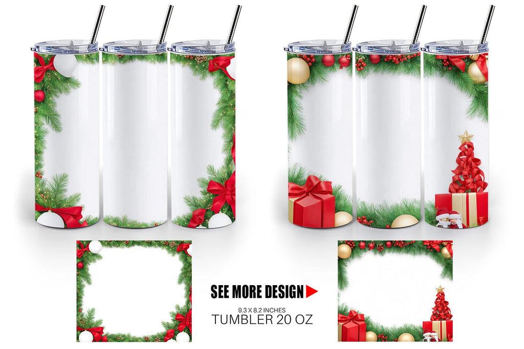 Tumbler Wraps Christmas Border - So Fontsy