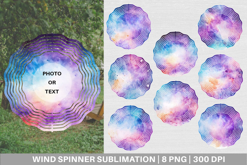 Wind Spinner Galaxy Space Watercolor - So Fontsy