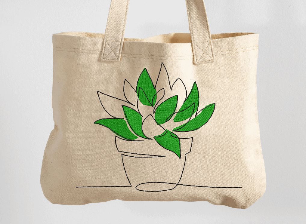 Succulent in a Pot Machine Embroidery Design - So Fontsy
