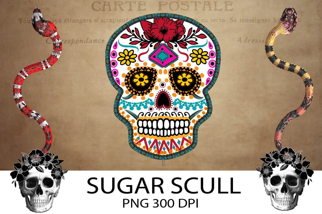 Sugar Scull Sublimation. Sugar Scull Png. - So Fontsy