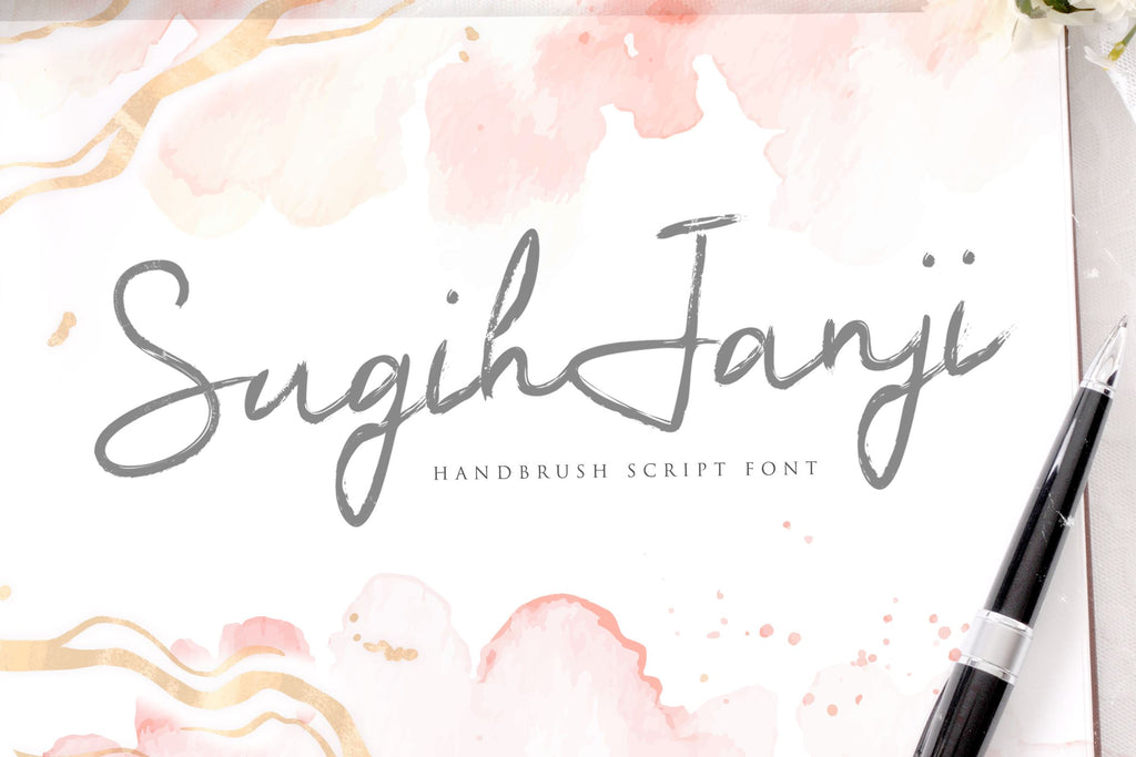 Sugih Janji - Handbrush Script Font - So Fontsy