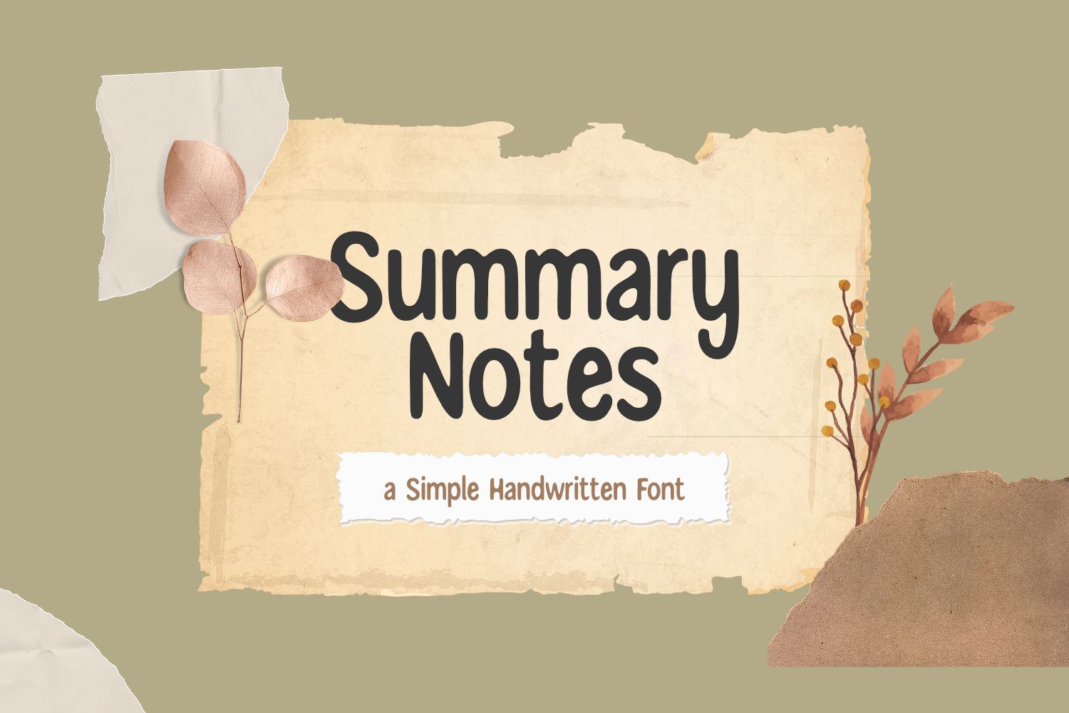 Summary Notes - a Simple Handwritten Font - So Fontsy