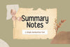 Summary Notes - a Simple Handwritten Font - So Fontsy