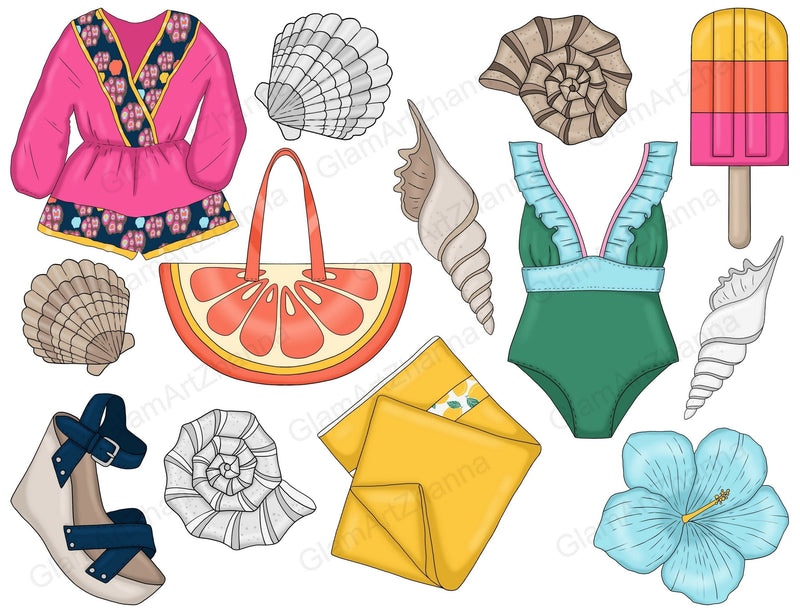 Summer Clip Art Bundle | Bright Planner Graphics - So Fontsy