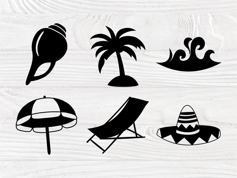 Summer Clipart, Beach Svg, Sunglasses, Palm Tree - So Fontsy
