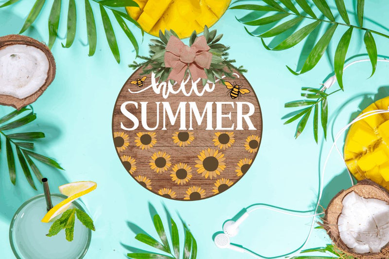 Summer Door Round Signs PNG Bundle - So Fontsy