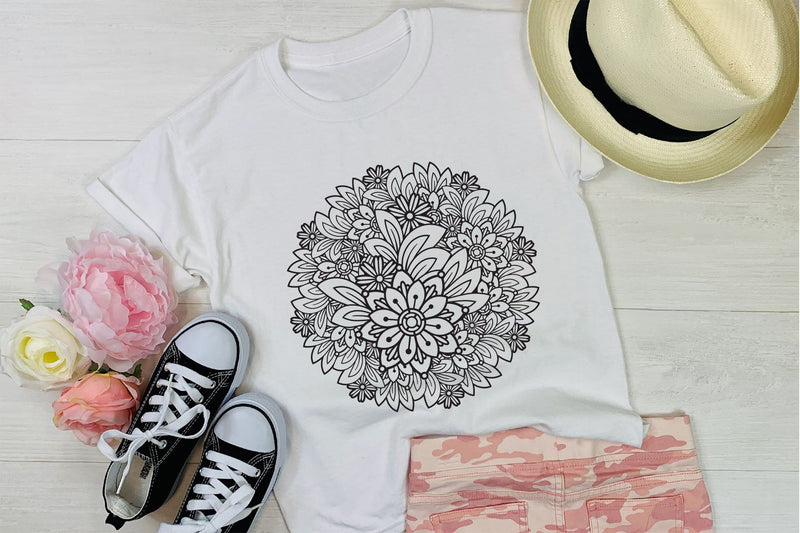 Summer Floral Mandala SVG, Zentangle Flowers, Flower SVG Intricate ...