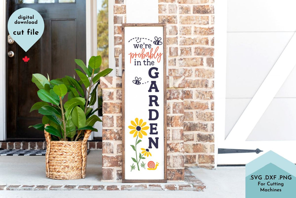 Summer Garden Vertical Porch Sign SVG Cut File - So Fontsy