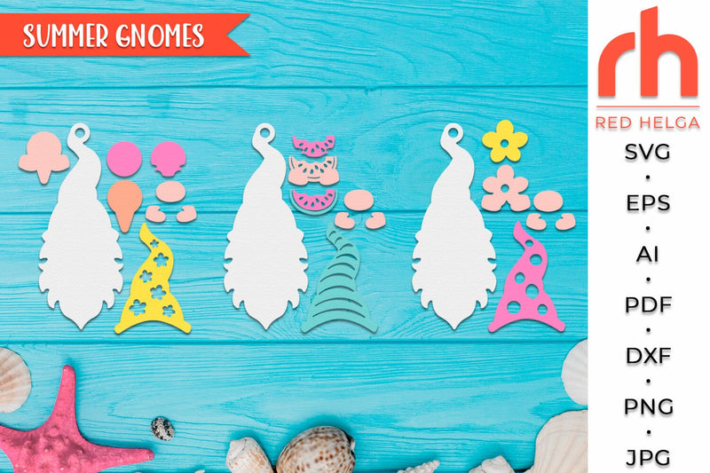 Summer Gnomes SVG, Door Hanger Laser Cut File, Home Decor DXF, Layered ...