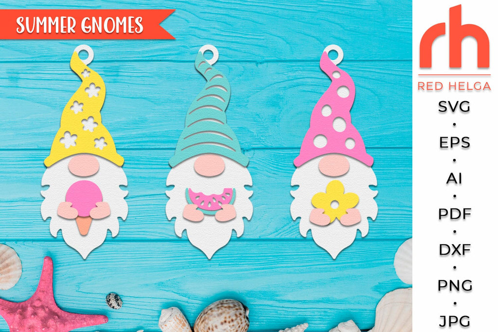 Summer Gnomes SVG, Door Hanger Laser Cut File, Home Decor DXF, Layered ...