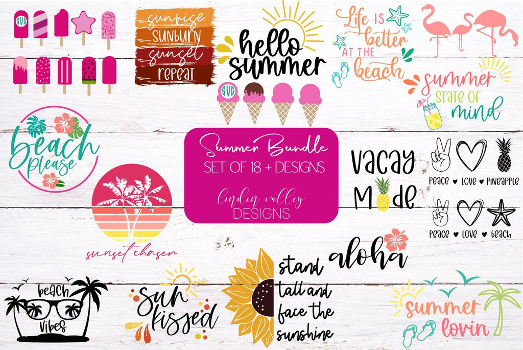 Summer Mini Bundle-Summertime SVG-Beach Svg-Outdoors Svg - So Fontsy