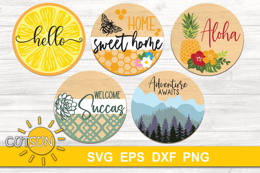 Summer Sign SVG bundle | Summer Round sign SVG bundle - So Fontsy