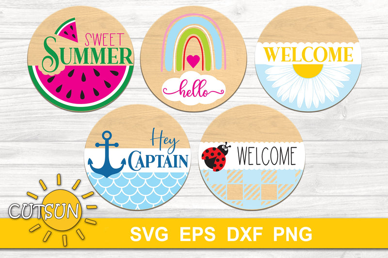 Summer Sign SVG bundle | Summer Round sign SVG bundle - So Fontsy