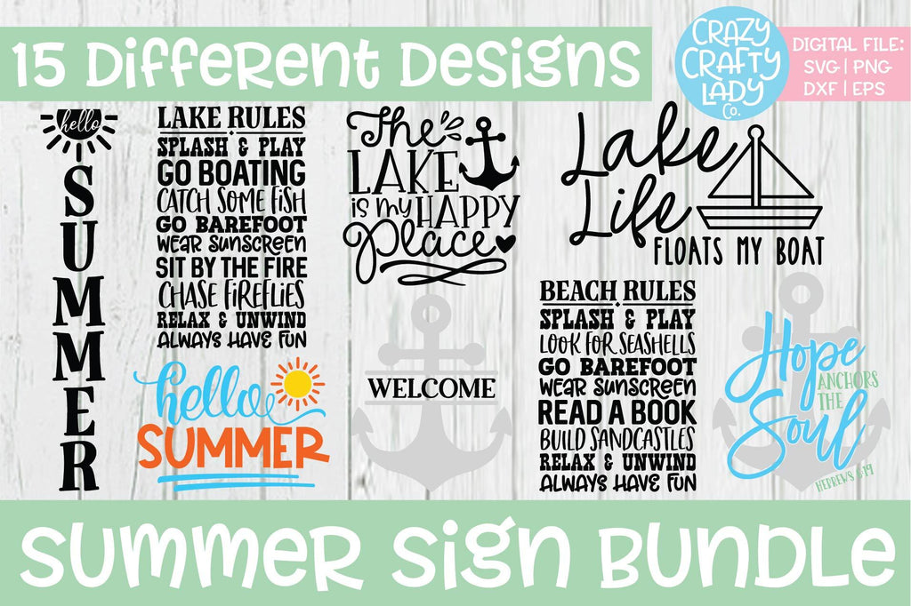 Summer Sign SVG Cut File Bundle - So Fontsy