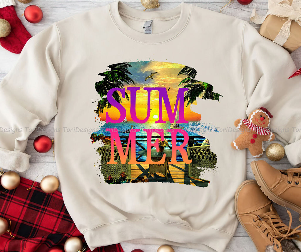 Summer Sublimation PNG, Beach Sublimation Design, Beach Background PNG ...