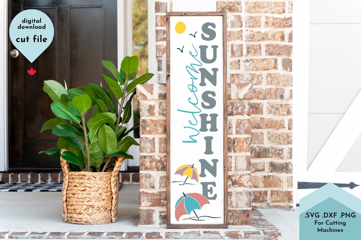 Summer Vertical Sign, Welcome Sunshine SVG - So Fontsy