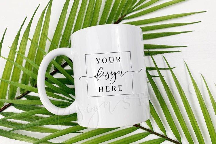 Summer White Mug Mockup Coffee Mug Simple Sublimation Plants - So Fontsy