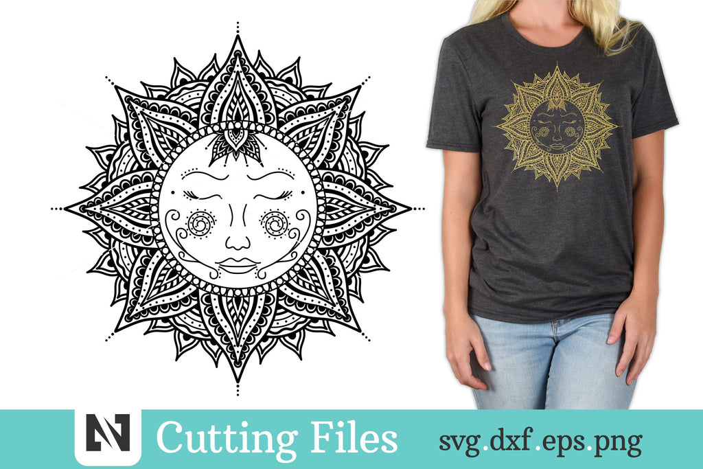 Sun Mandala Svg, Mystical Sun Svg, Tribal Sun Svg - So Fontsy
