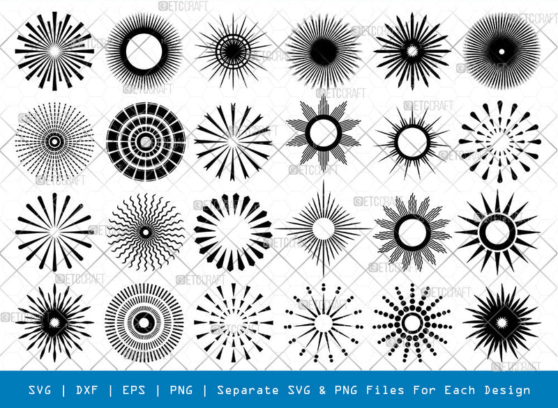 Sun SVG, Sun Silhouette, Sunburst Svg, Element Svg, Sunburst Abstract ...