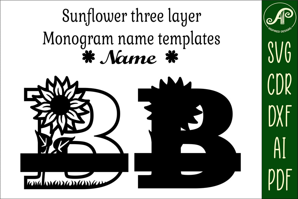 Sunflower Capital Monogram Letter B SVG - So Fontsy