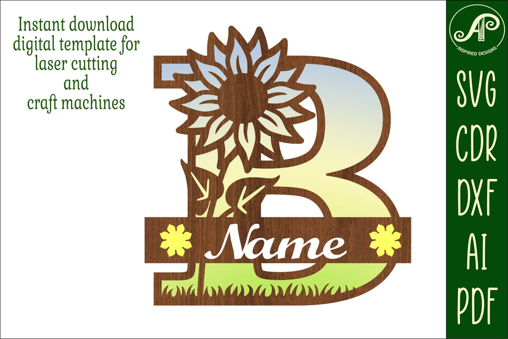 Sunflower Capital Monogram Letter B SVG - So Fontsy