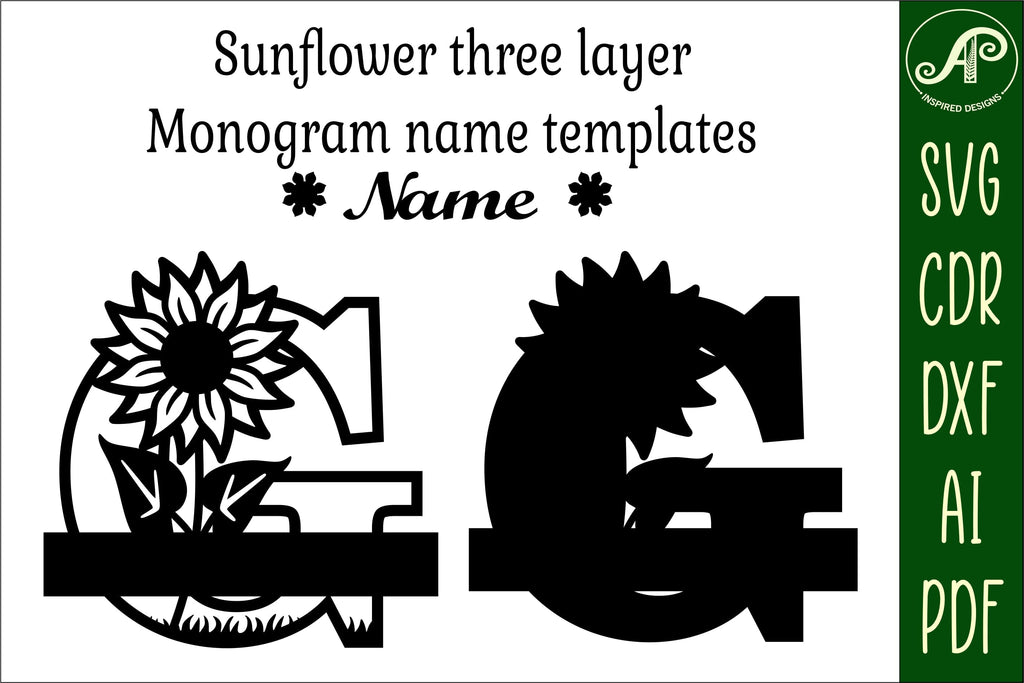 Sunflower Capital Monogram Letter G SVG - So Fontsy