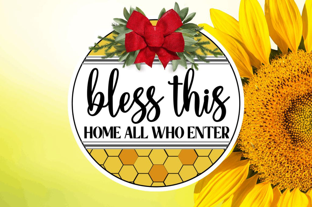 Sunflower Door Round Signs PNG Bundle - So Fontsy