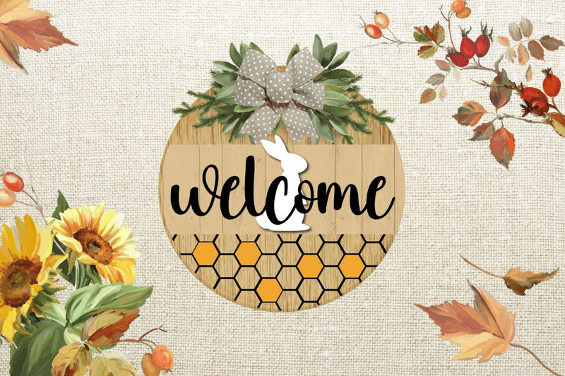 Sunflower Door Round Signs PNG Bundle - So Fontsy