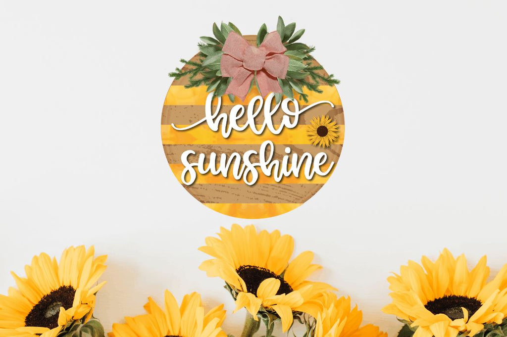 Sunflower Door Round Signs PNG Bundle - So Fontsy