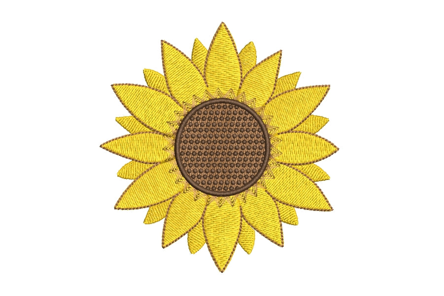 Sunflower machine emboidery design,Flower machine embroidery design,4 ...