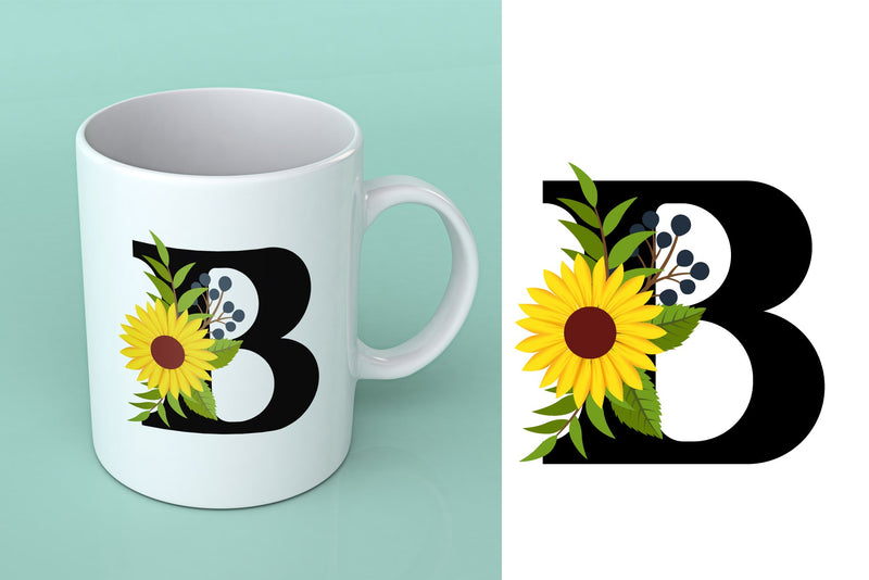 Sunflower Monogram Color Fonts - So Fontsy