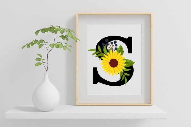 Sunflower Monogram Color Fonts - So Fontsy