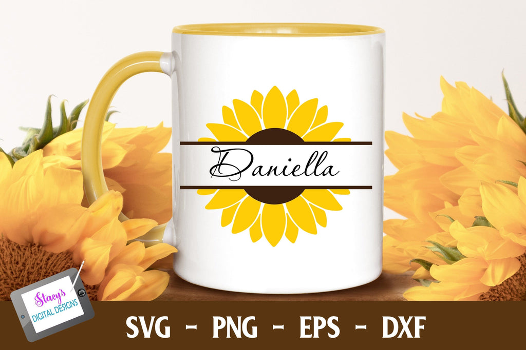 Sunflower Monogram | Sunflower SVG - So Fontsy
