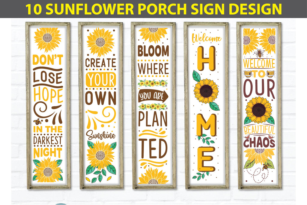 Sunflower Porch Sign Bundle - So Fontsy
