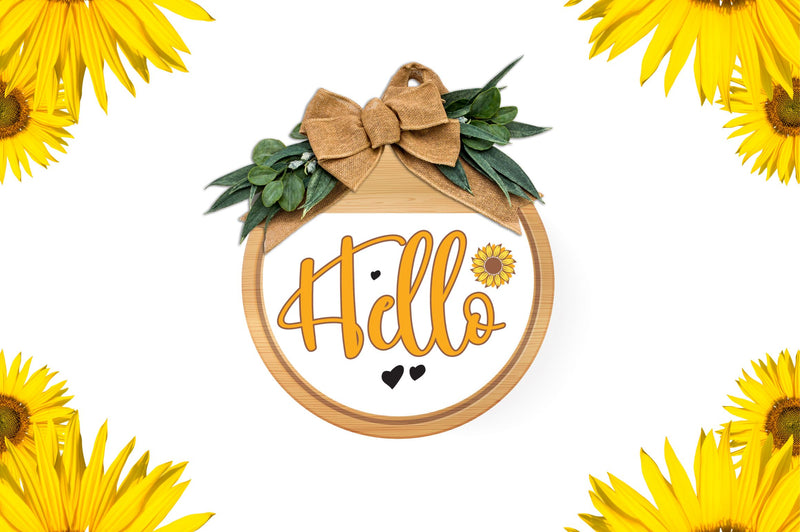 Sunflower Round Signs Bundl - So Fontsy
