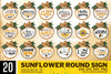 Sunflower Round Signs Bundl - So Fontsy