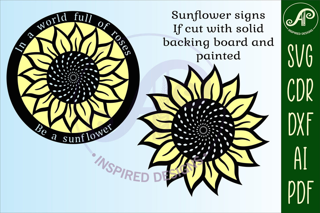 Sunflower signs svg laser cut temp - So Fontsy