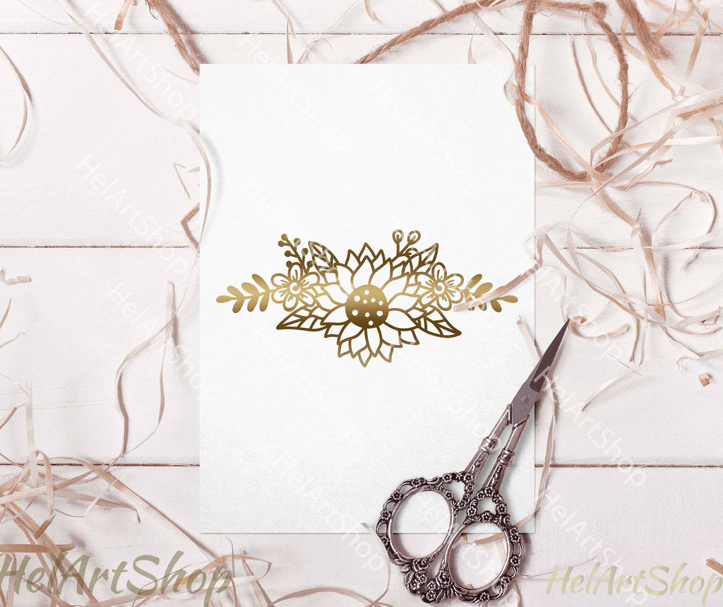 Sunflower svg - So Fontsy