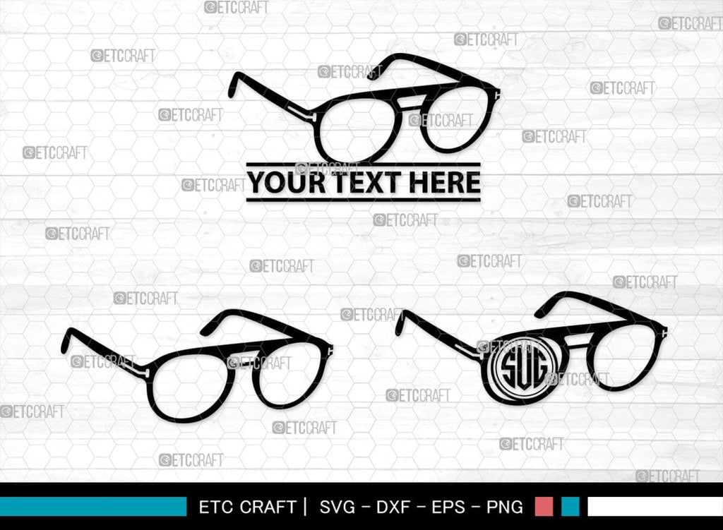 Sunglass Monogram, Sunglass Silhouette, Sunglass SVG, Eyeglasses Svg ...