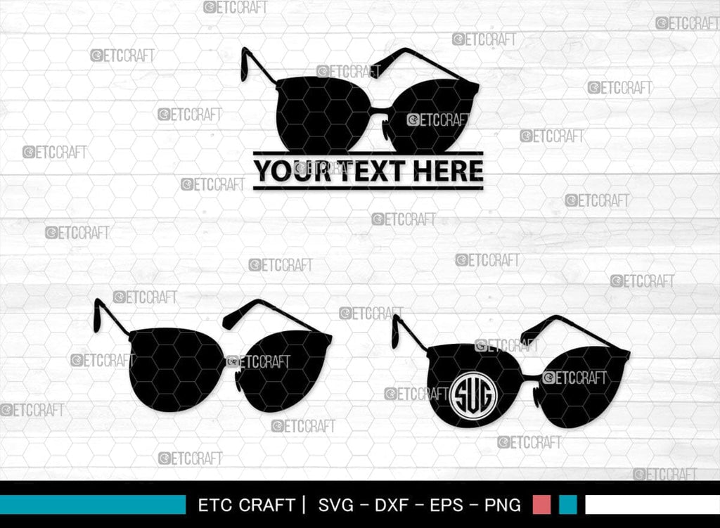 Sunglass Monogram, Sunglass Silhouette, Sunglass SVG, Eyeglasses Svg ...