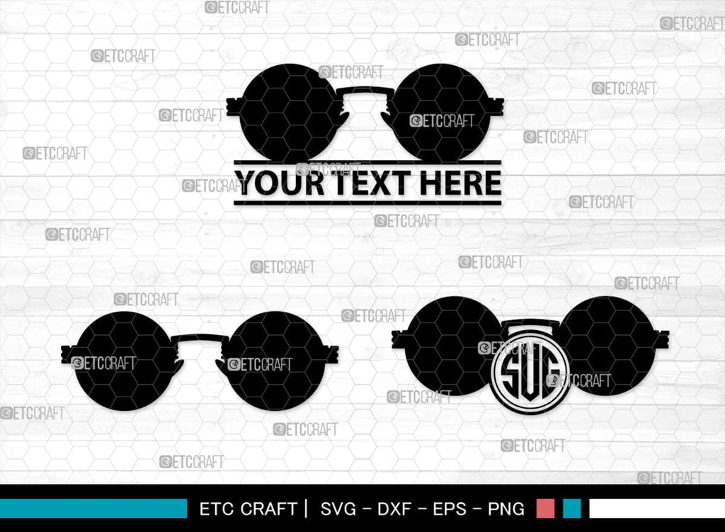 Sunglass Monogram, Sunglass Silhouette, Sunglass SVG, Eyeglasses Svg ...