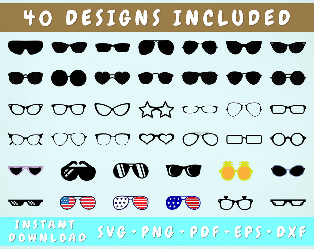 Sunglasses SVG Bundle - 40 Designs - So Fontsy