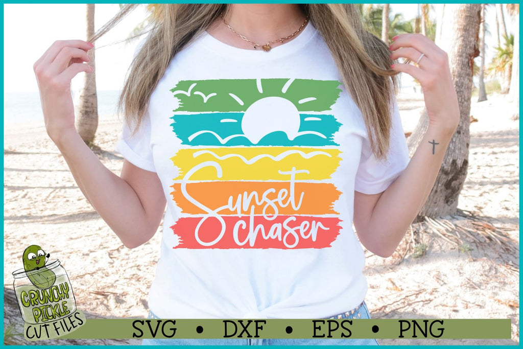 Sunset Chaser Distressed Strips SVG File - So Fontsy