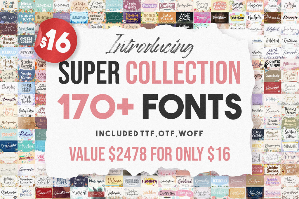 Super Collection | 170 Plus Font Bundles - So Fontsy