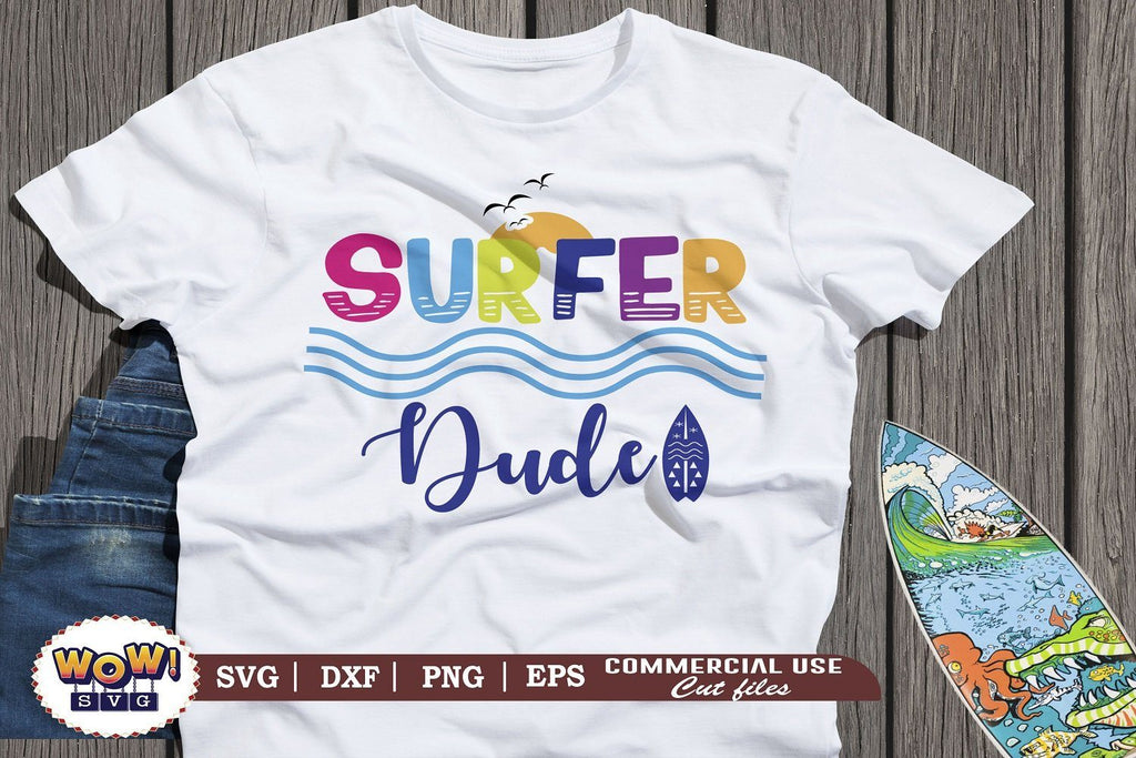 Surfer dude svg, Summer svg, Beach svg, Png, Dxf - So Fontsy