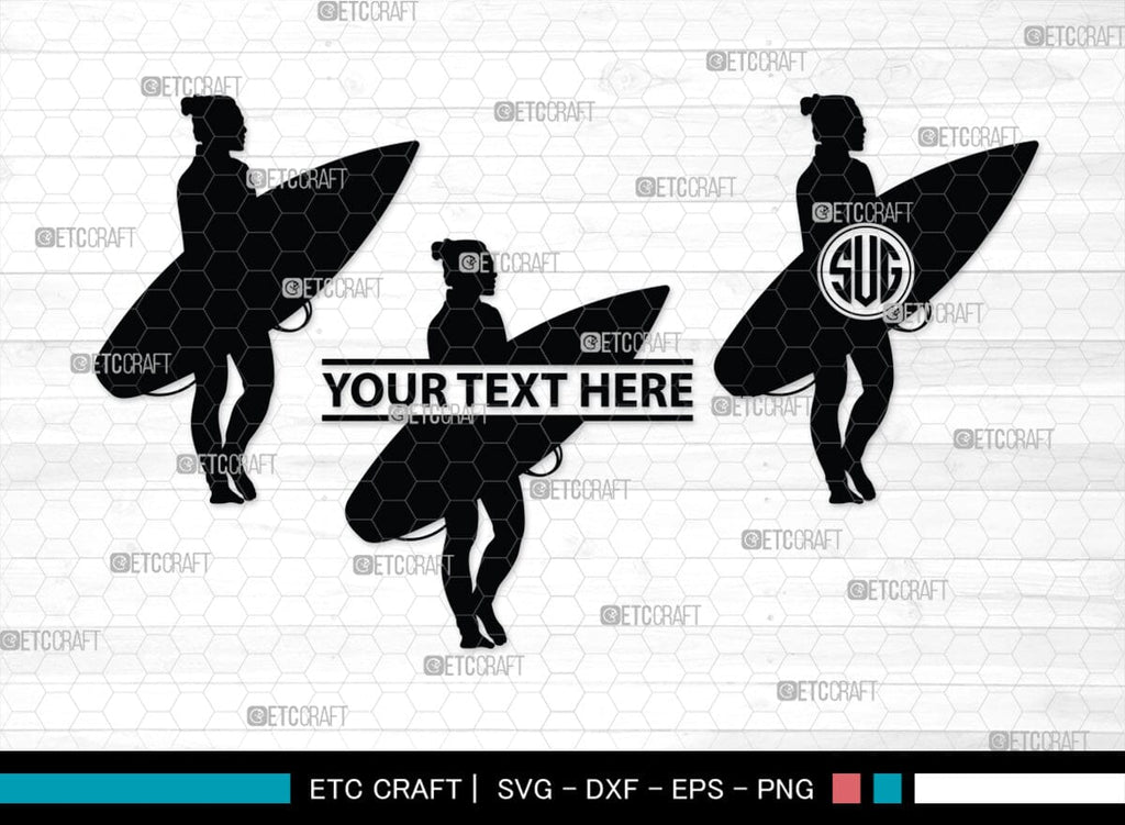Surfing Monogram, Surfing Silhouette, Surfing SVG, Surfboard Svg, Surf ...