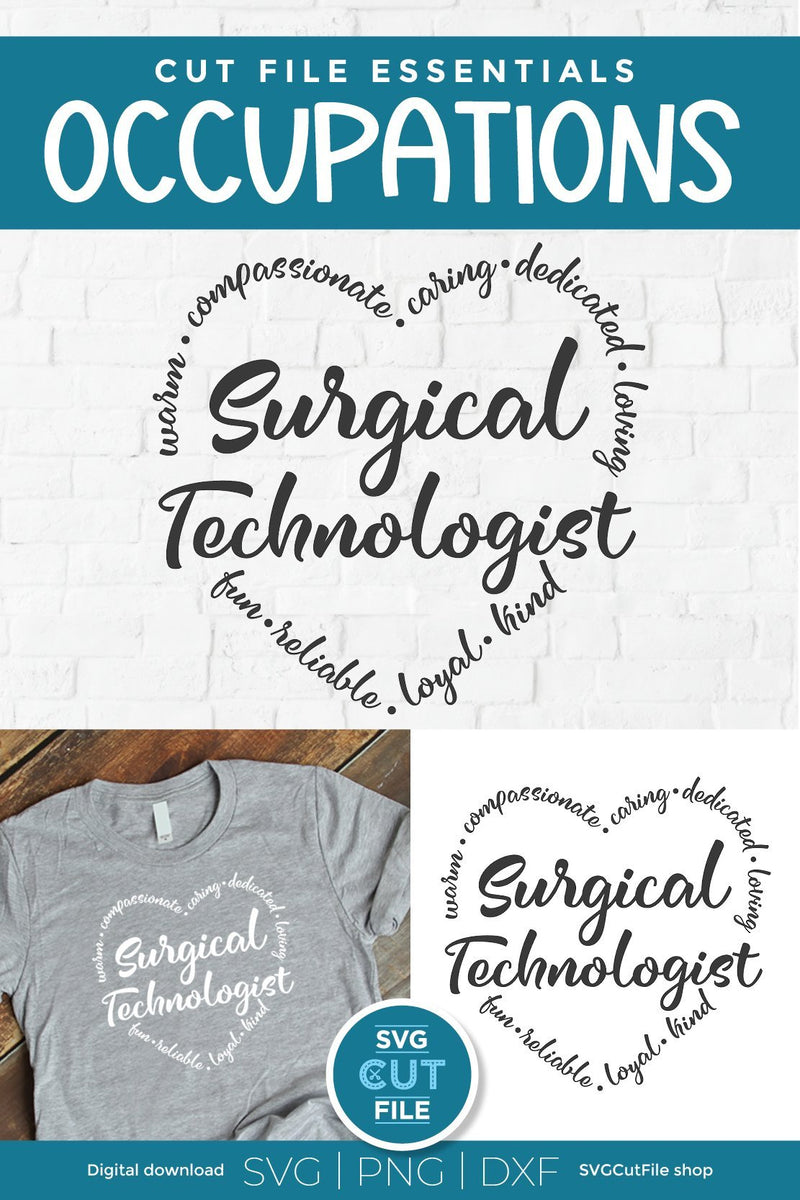 Surgical tech svg for crafting - create shirts & tote bags - So Fontsy