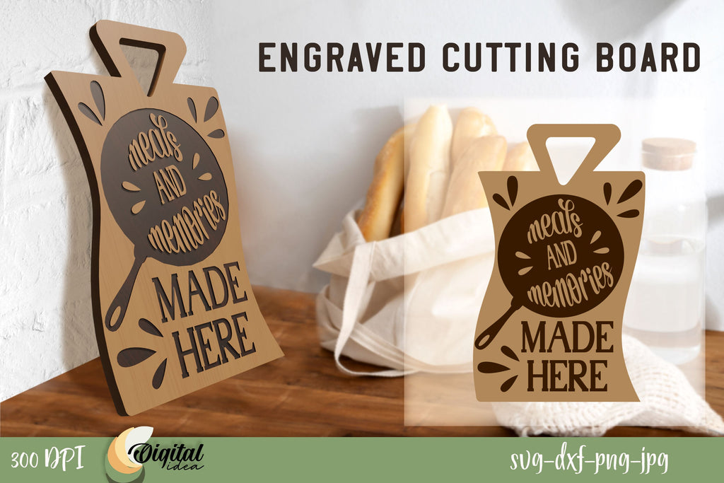 SVG. 3D Laser Cut Design. Engraved Cutting Boards Laser Cut. - So Fontsy